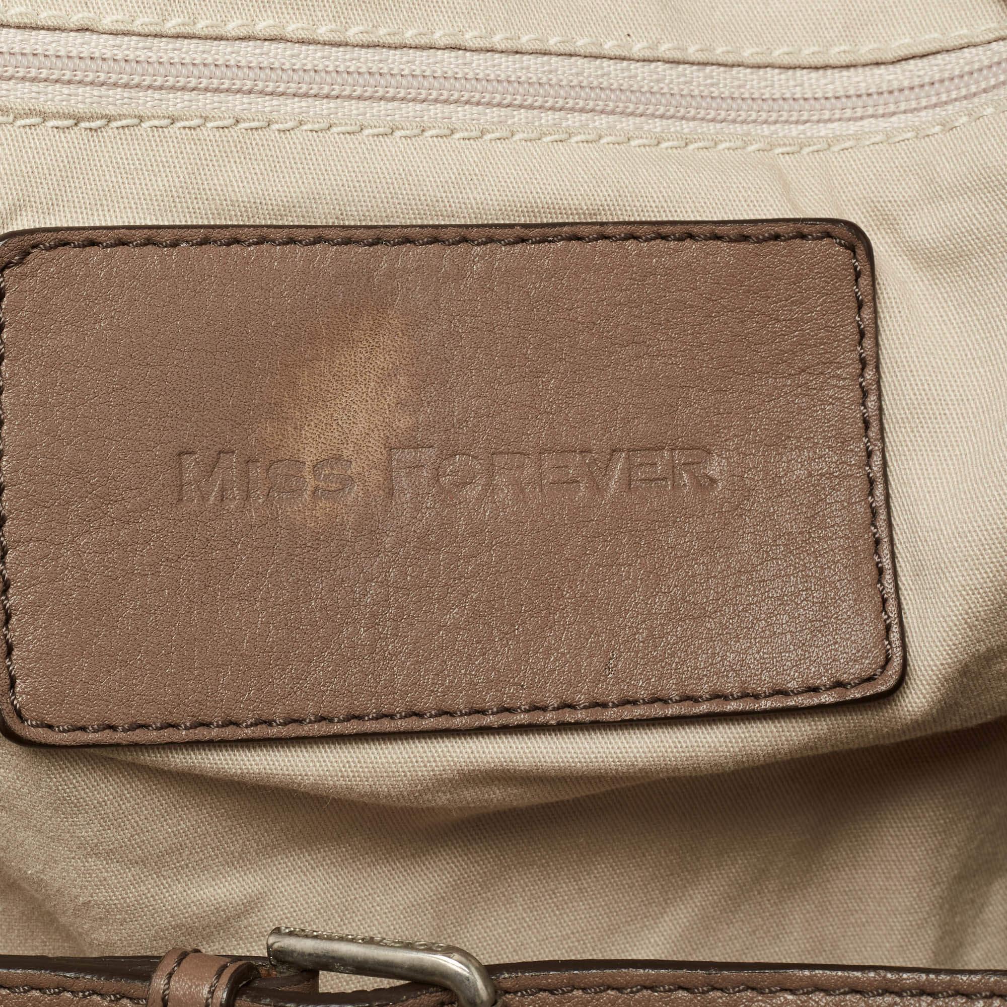 Dolce and Gabbana Brown Leather Miss Forever Tote For Sale at 1stDibs