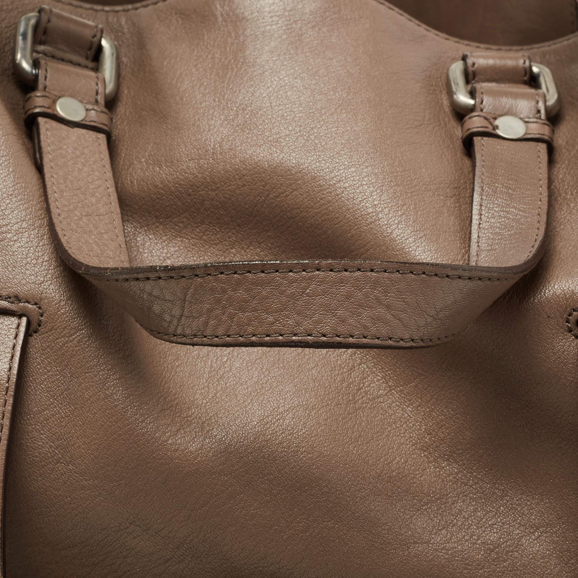 Dolce and Gabbana Brown Leather Miss Forever Tote For Sale at 1stDibs