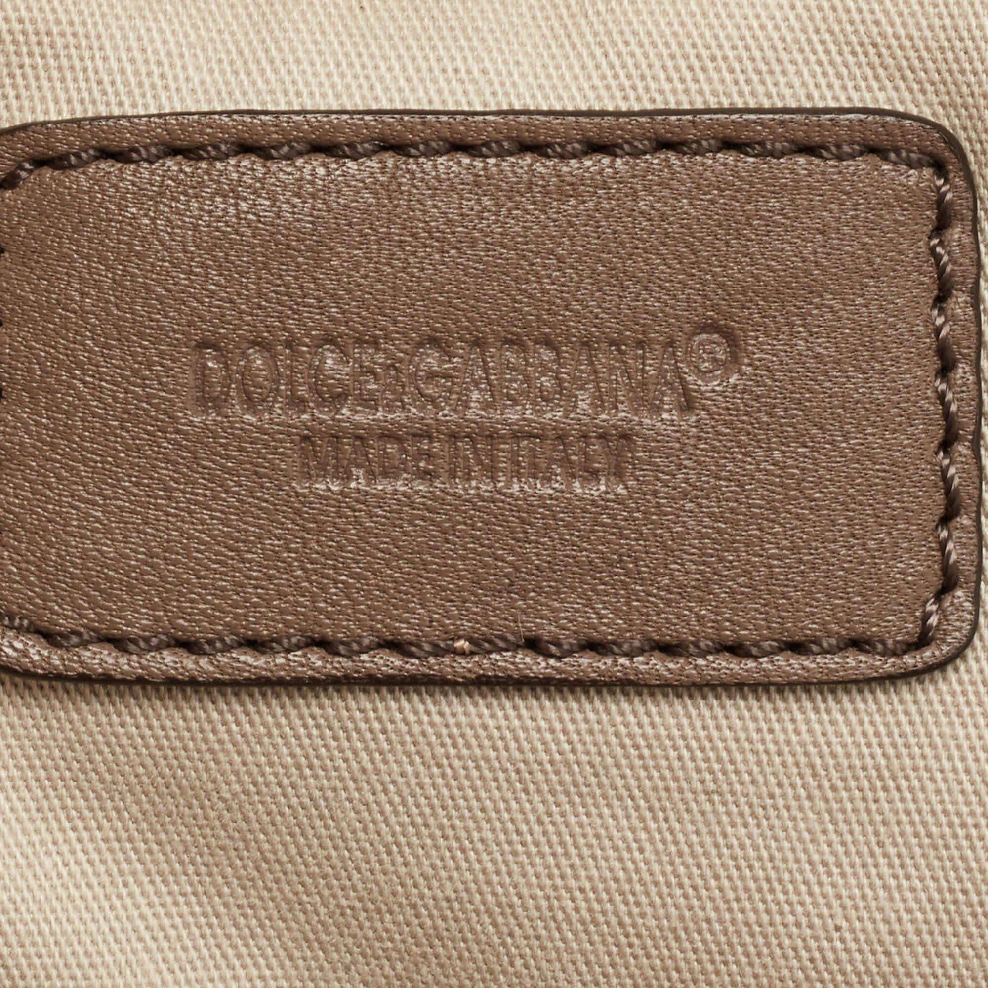 Dolce and Gabbana Brown Leather Miss Forever Tote For Sale at 1stDibs