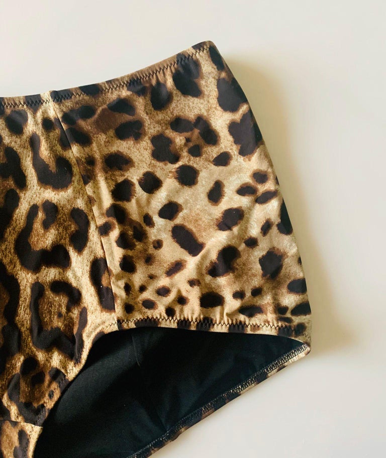 Dolce and Gabbana Brown Leopard Bikini Swimsuit Swimwear Beachwear ...