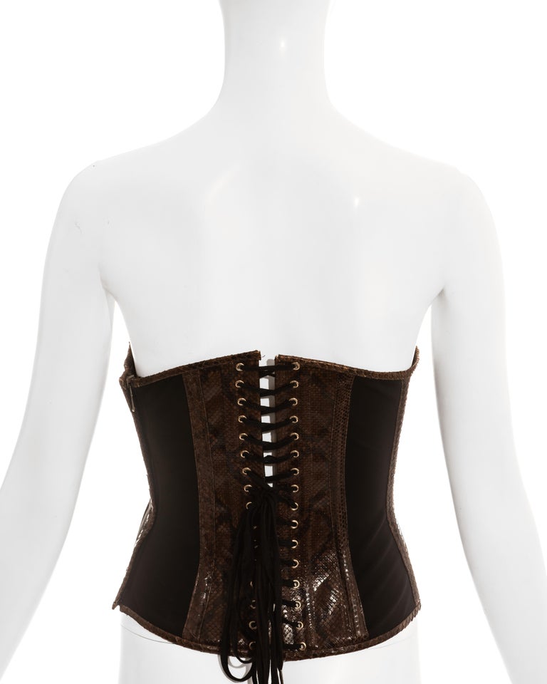 Dolce and Gabbana brown python bustier corset, ss 2005 at 1stDibs