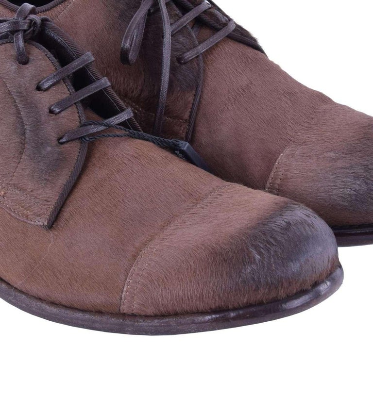 Dolce and Gabbana - Calf Fur Shoes TAORMINA Brown For Sale at 1stDibs