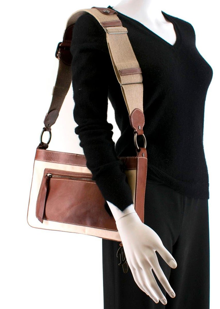 Dolce and Gabbana Canvas and Leather Shoulder Bag For Sale at 1stDibs