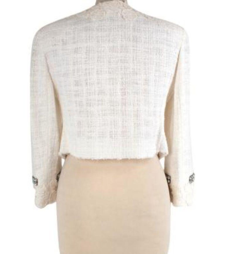 Dolce and Gabbana Crystal Embellished Ivory Jacket For Sale at 1stDibs
