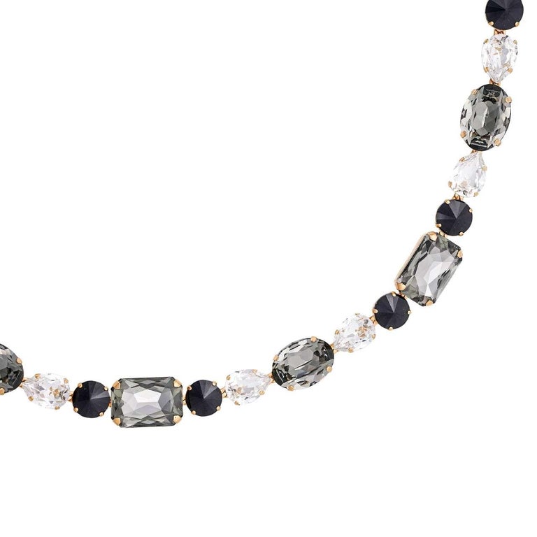 Dolce and Gabbana - Crystal Lizard Texture Chain Belt Black Gold L For ...