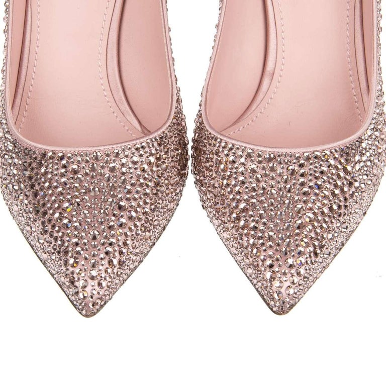 Dolce and Gabbana Crystal Silk Decollete Rainbow Pumps LORI Pink Rose ...