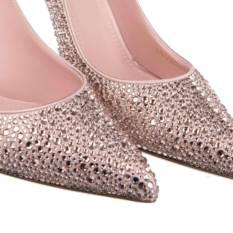 Dolce and Gabbana Crystal Silk Decollete Rainbow Pumps LORI Pink Rose ...