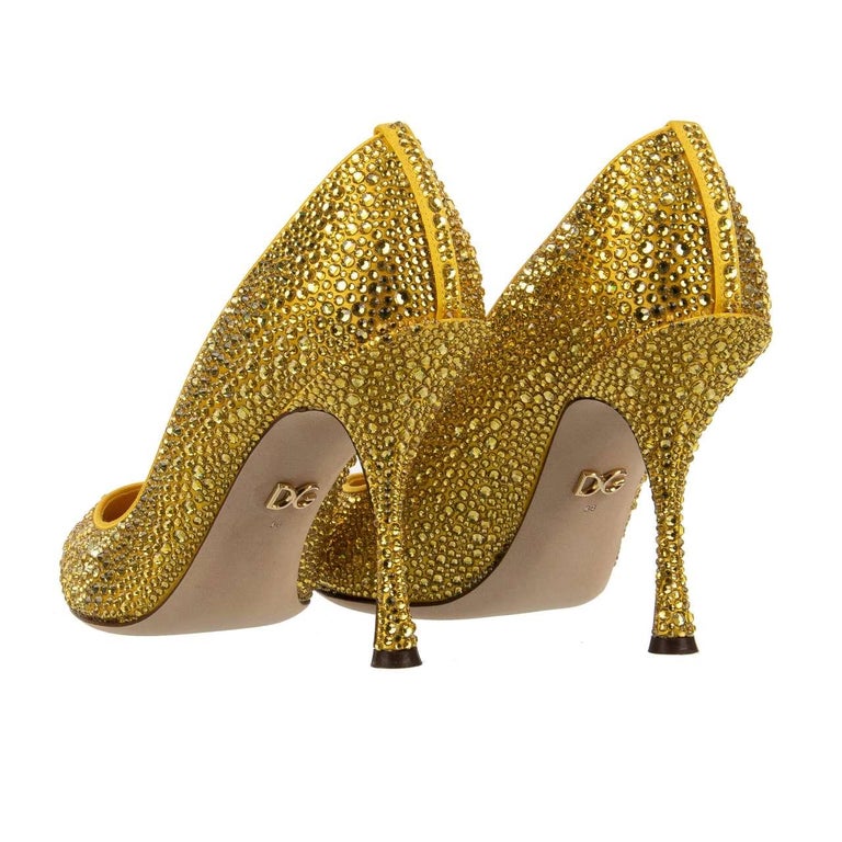 Dolce and Gabbana Crystal Silk Decollete Rainbow Pumps LORI Yellow EUR ...
