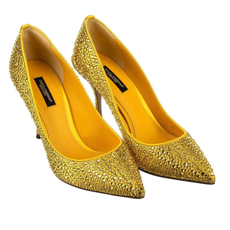 Dolce and Gabbana Crystal Silk Decollete Rainbow Pumps LORI Yellow EUR ...