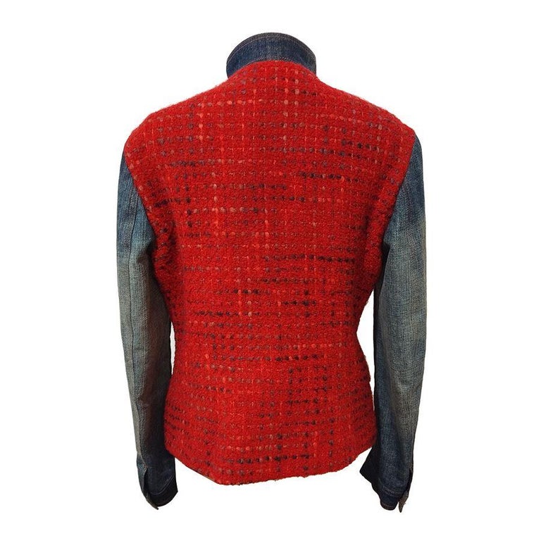 Dolce and Gabbana Denim + tweed jacket size 46 For Sale at 1stDibs