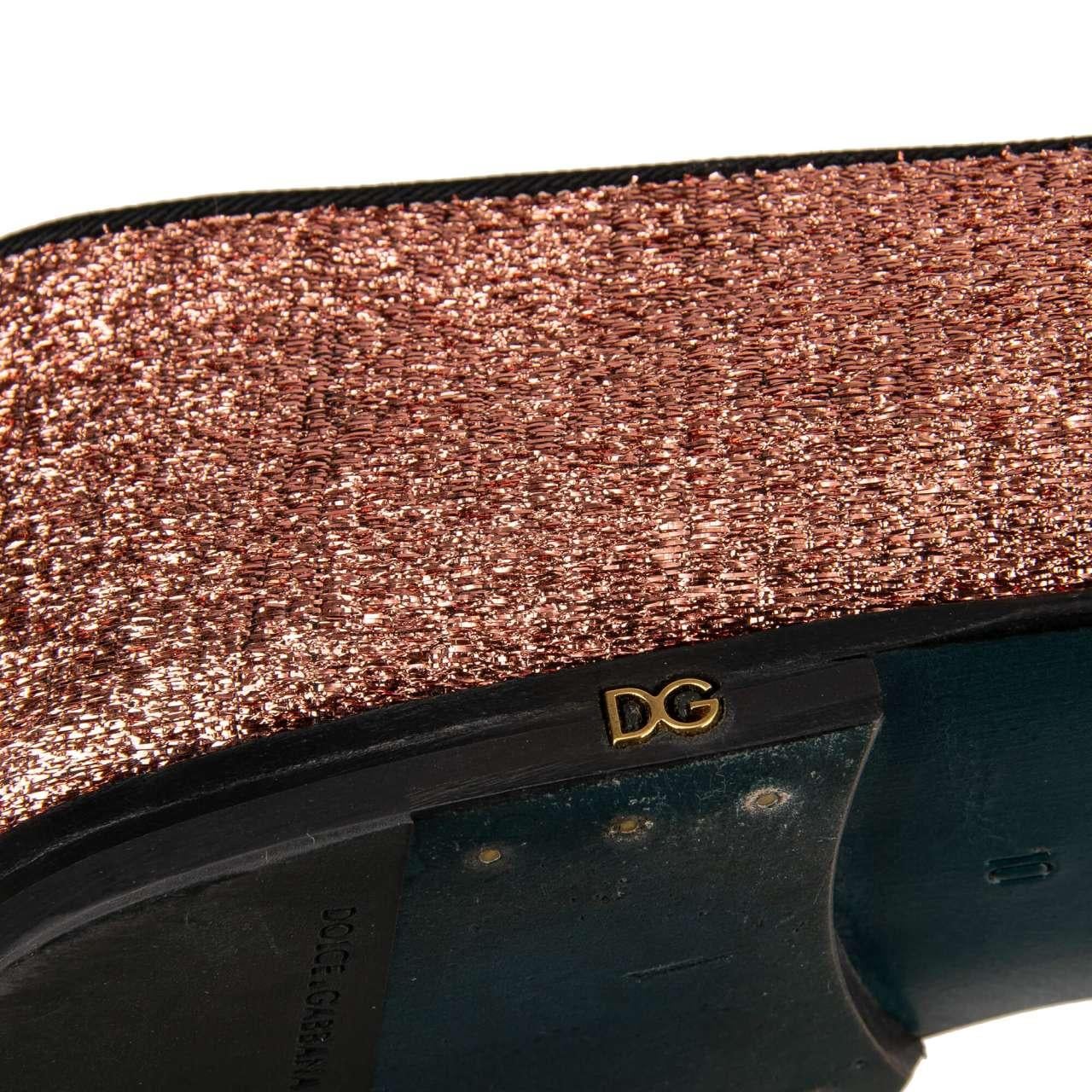 Dolce and Gabbana - DG Logo Lurex Glitter Loafer YOUNG POPE Pink 44 UK ...