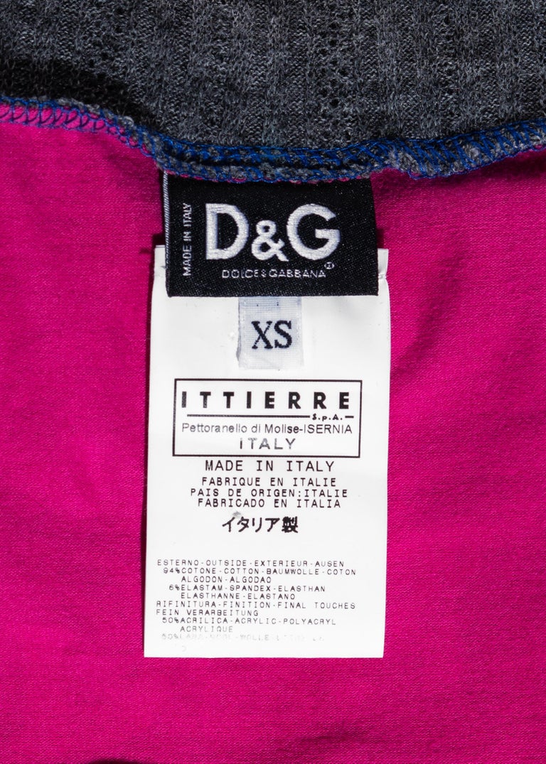 Dolce and Gabbana D&G multicoloured jersey patchwork sweater and skirt ...