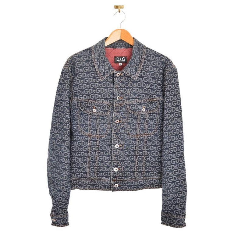 Dolce and Gabbana 'D&G' Repeat Logo Jacket For Sale at 1stDibs