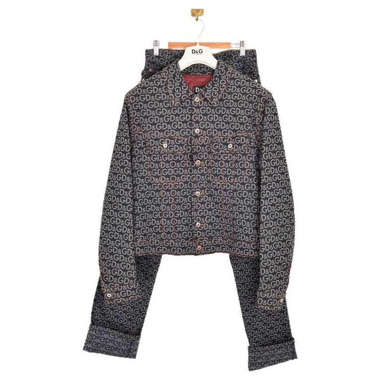 Dolce and Gabbana 'D&G' Repeat Logo Jacquard Two Piece Matching Jacket ...