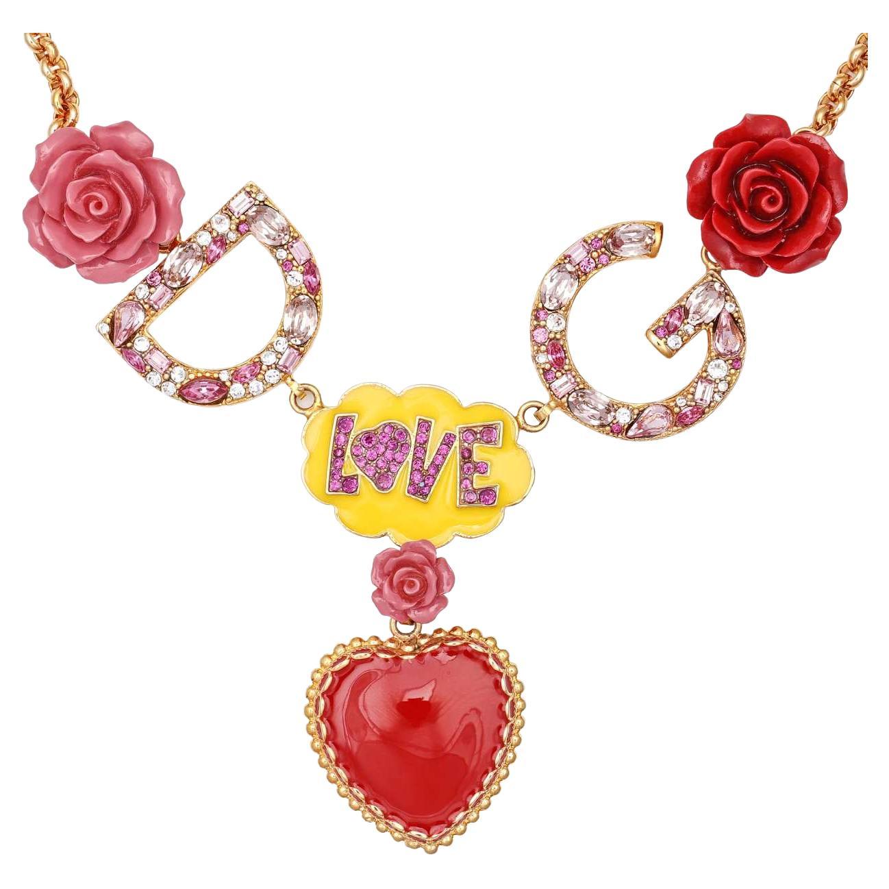 2003 Iconic Vintage Dolce And Gabbana Love Choker Necklace At 1stdibs