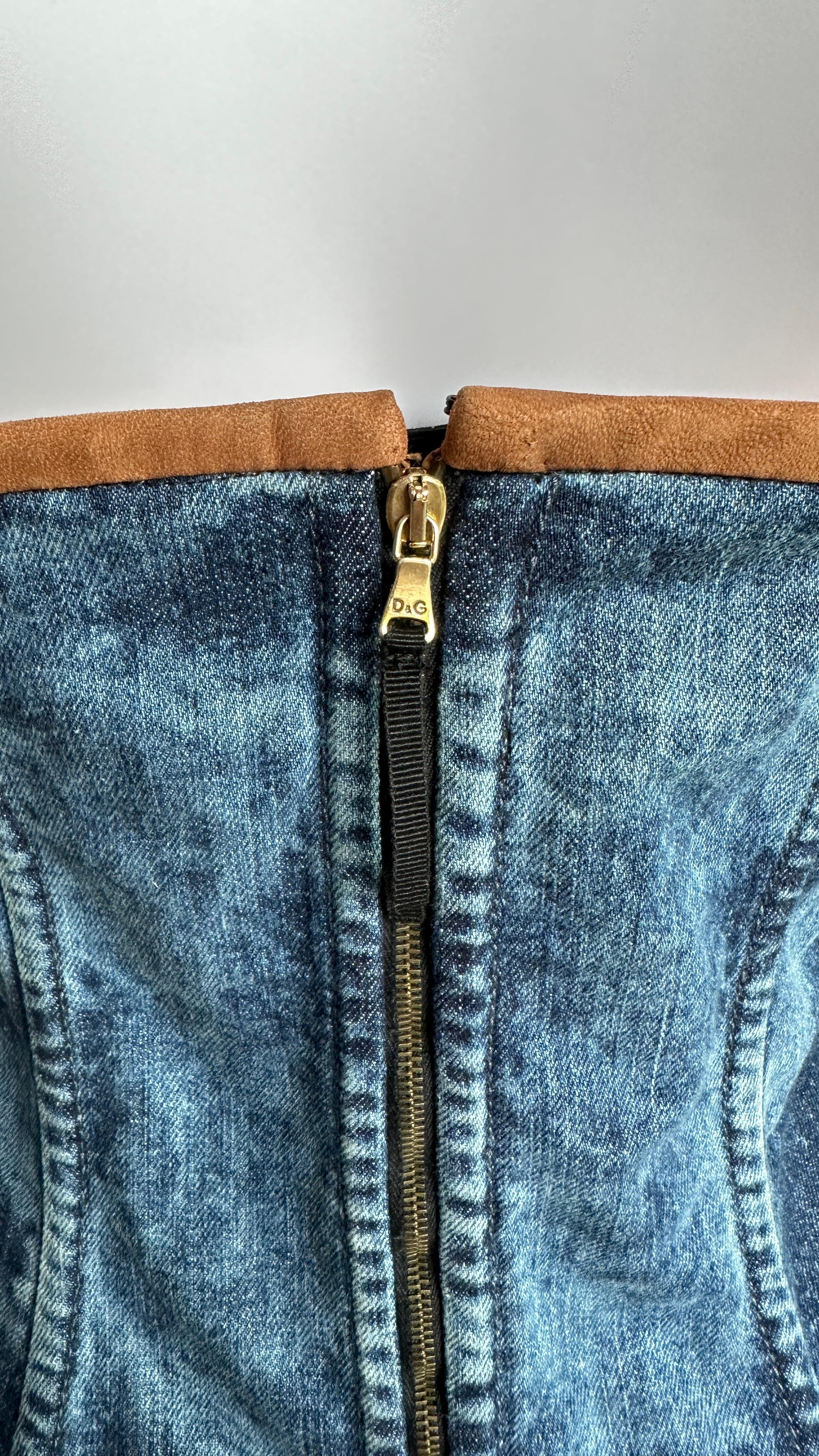 Dolce and Gabbana D&G runway denim and leather corset/bustier ss 2010 ...