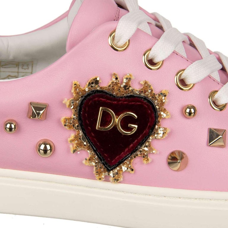 Dolce and Gabbana - DG Velvet Heart Rose Patch Studs Sneaker LONDON ...
