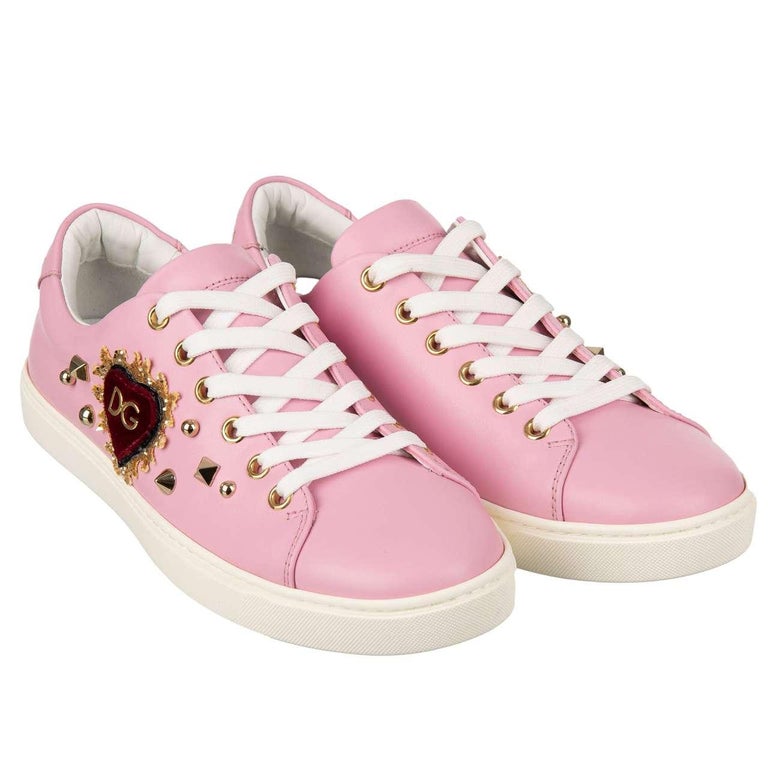Dolce and Gabbana - DG Velvet Heart Rose Patch Studs Sneaker LONDON ...
