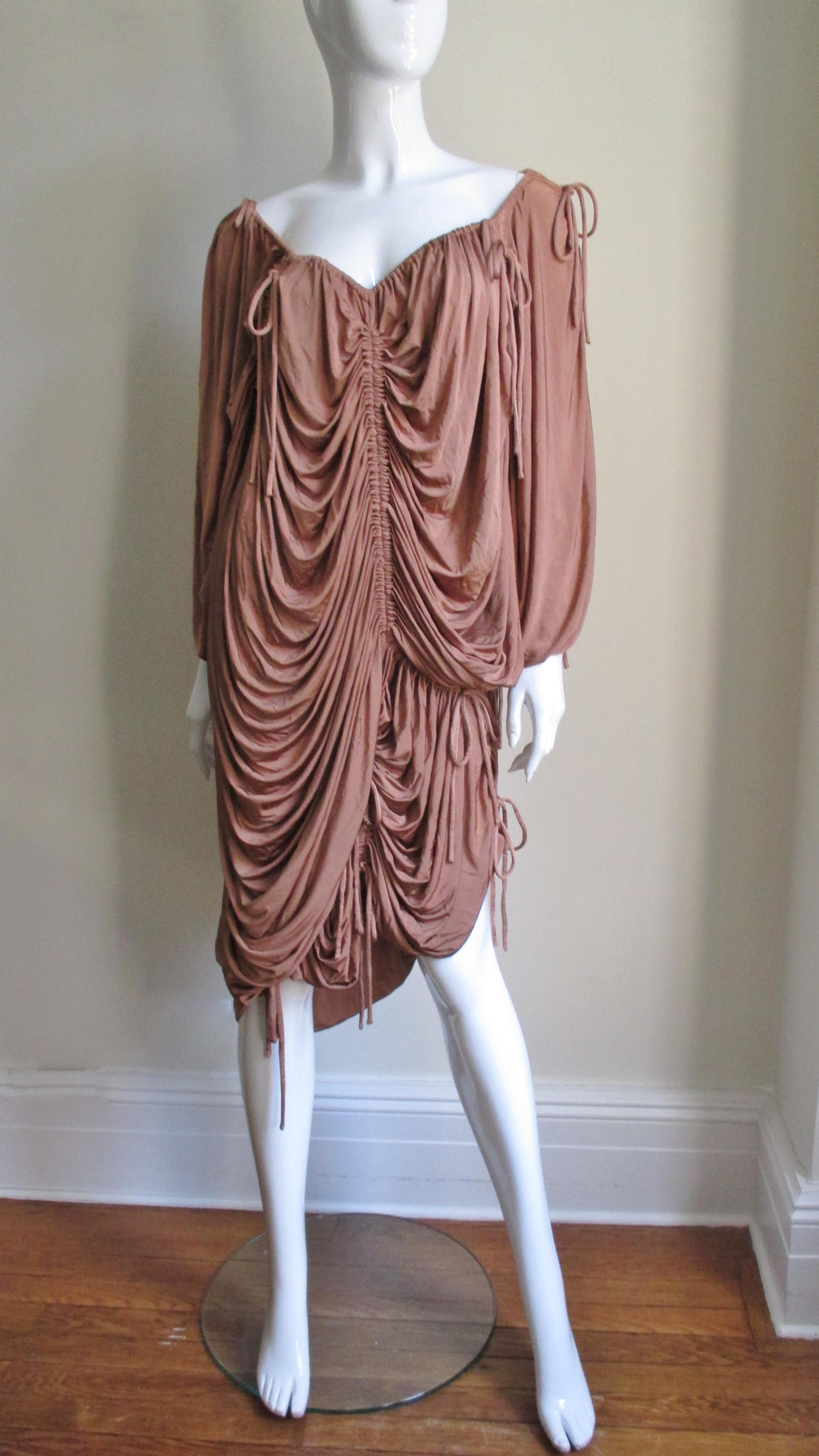 Dolce and Gabbana Drawstring Drape Dress at 1stDibs
