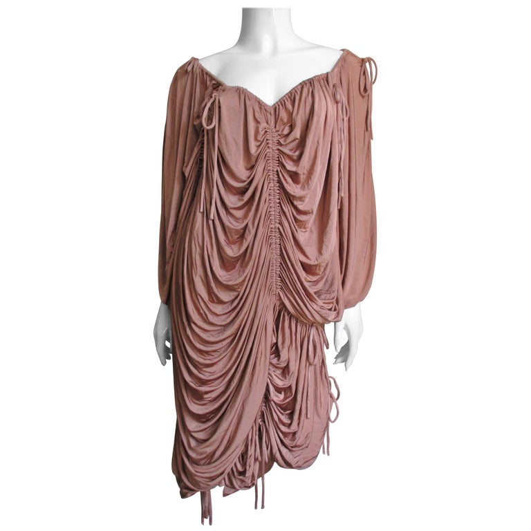 Dolce and Gabbana Drawstring Drape Dress at 1stDibs