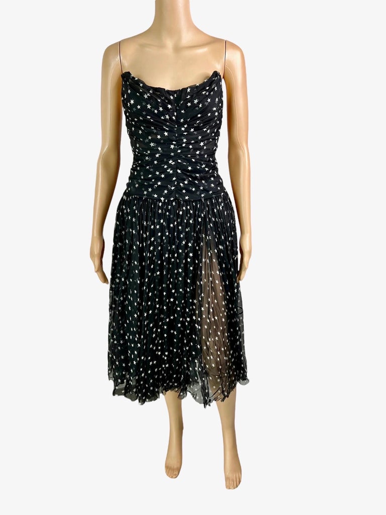Dolce and Gabbana F/W 2011 Runway Bustier Sheer Star Print Dress at ...