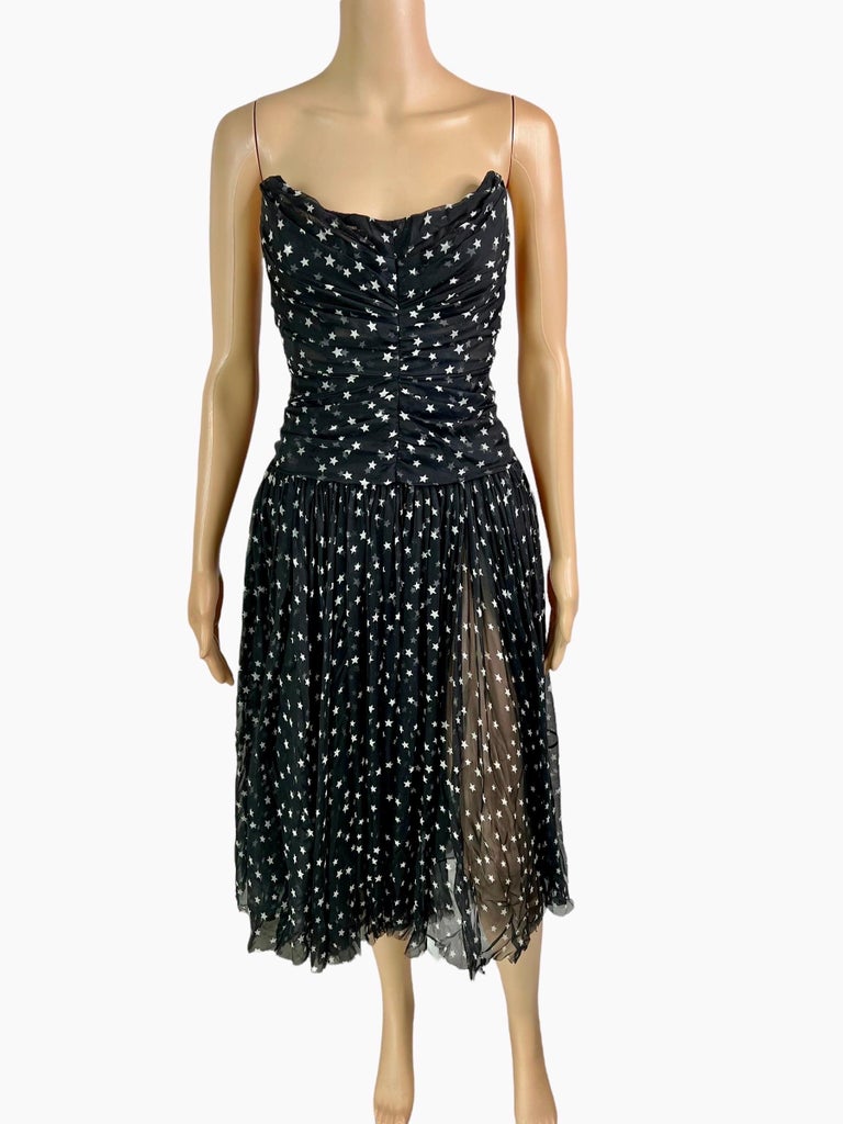 Dolce and Gabbana F/W 2011 Runway Bustier Sheer Star Print Dress at ...