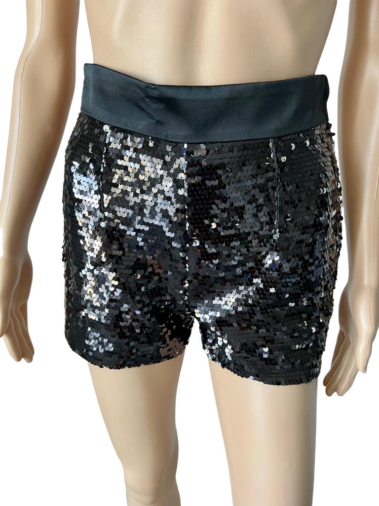 Dolce and Gabbana F/W 2011 Unworn Sequin Embellished Black Hot Pants ...