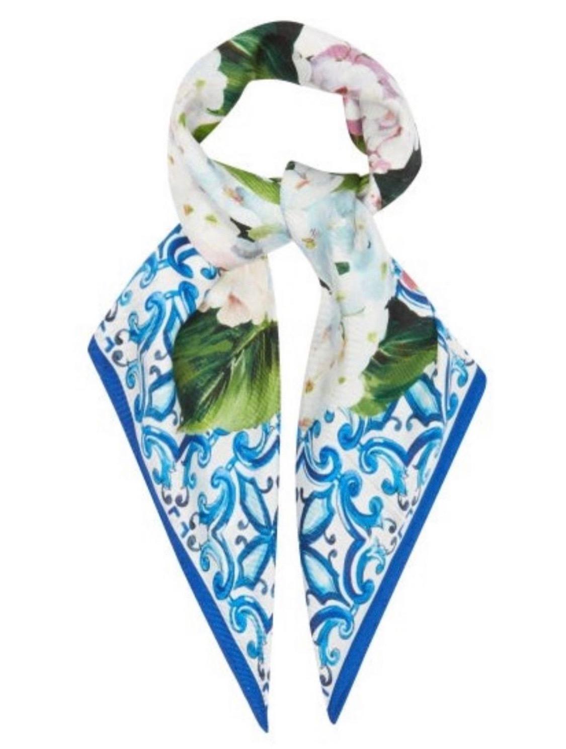 Dolce and Gabbana Floral printed silk scarf For Sale at 1stDibs | dolce ...