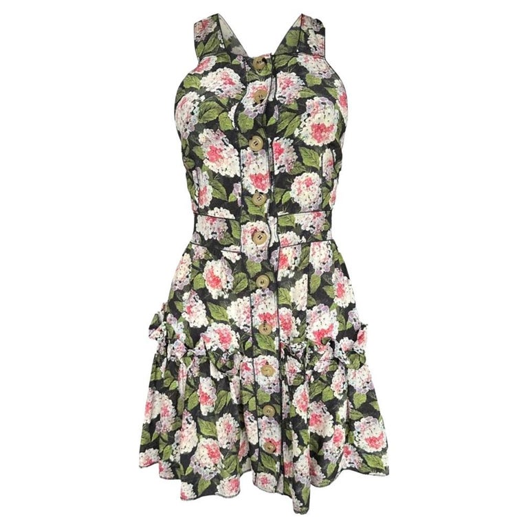Dolce and Gabbana floral silk runway mini dress ss 2011 For Sale at 1stDibs