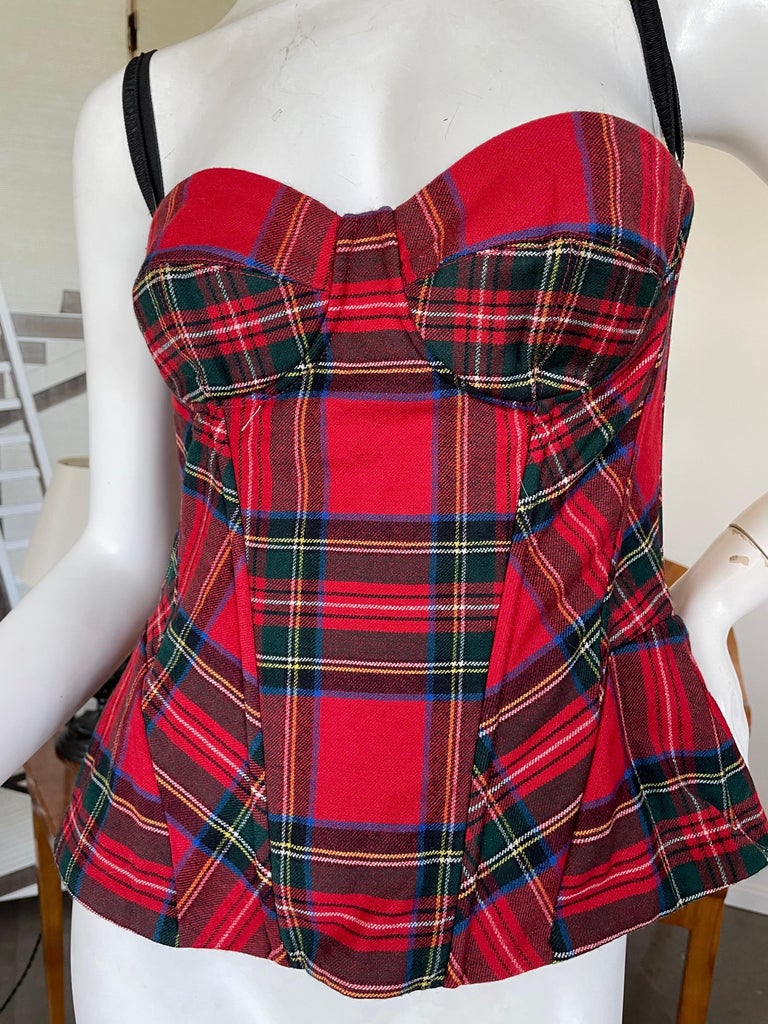 Dolce and Gabbana for D&G Red Tartan Plaid Corset For Sale at 1stDibs ...