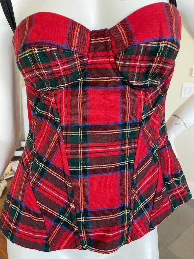 Dolce and Gabbana for D&G Red Tartan Plaid Corset For Sale at 1stDibs ...