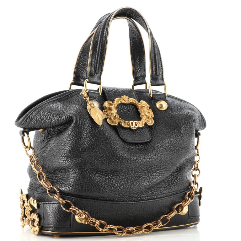 Dolce and Gabbana Gilded Leaf Convertible Satchel Leather Medium For ...