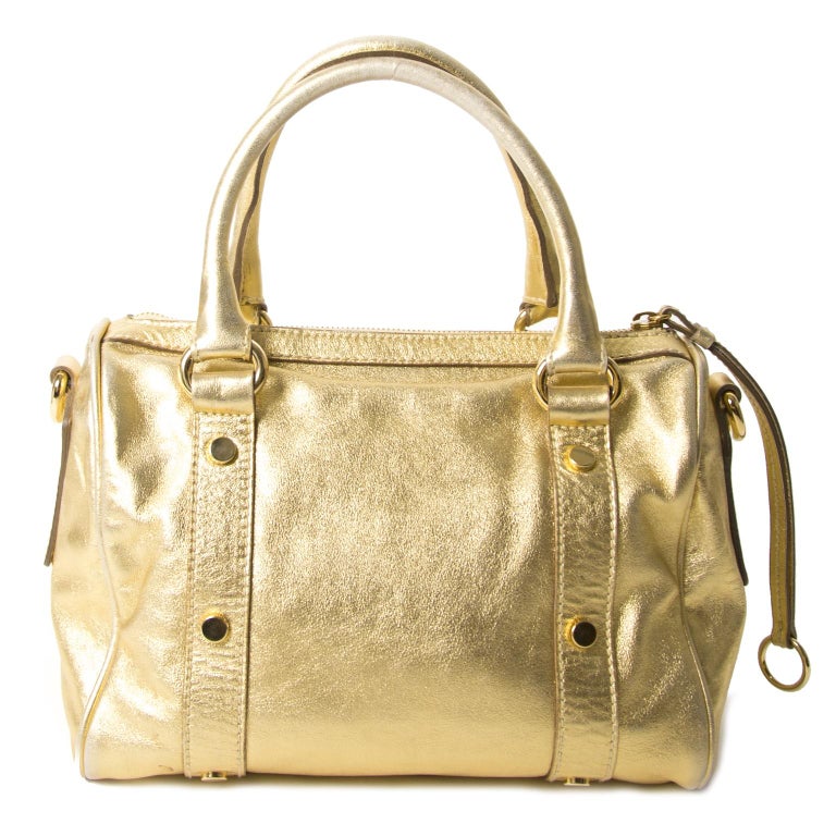 Dolce and Gabbana Gold Metallic Speedy Bag For Sale at 1stDibs