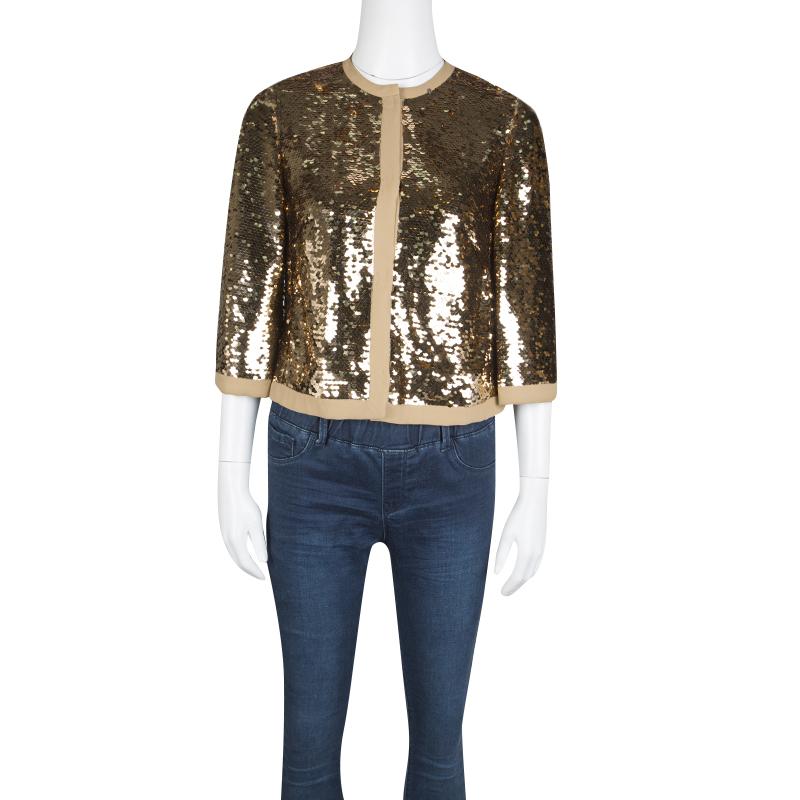 Dolce and Gabbana Gold Sequin Jacket S at 1stDibs | dolce gabbana ...