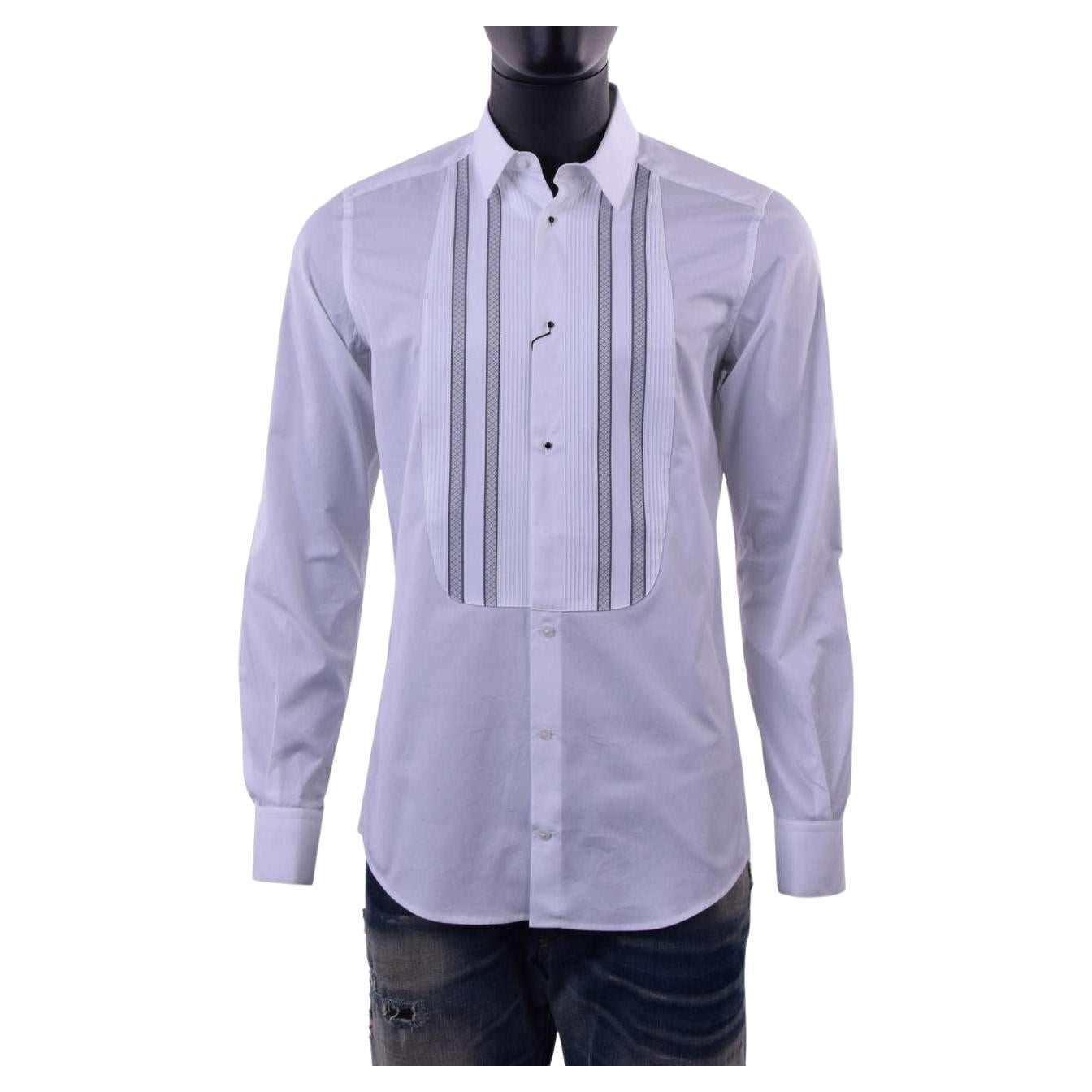 Dolce and Gabbana - GOLD Smoking Shirt White 41/16 For Sale at 1stDibs