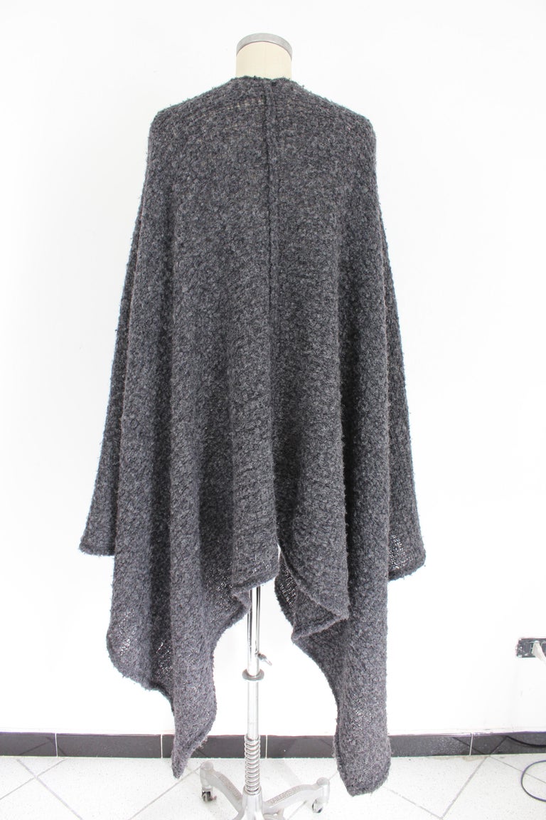Dolce and Gabbana Gray Wool Cape Mantle Coat at 1stDibs