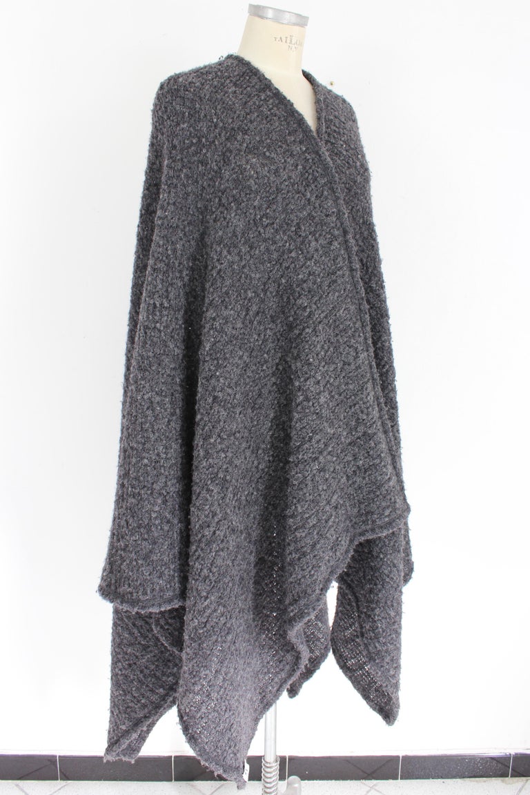 Dolce and Gabbana Gray Wool Cape Mantle Coat at 1stDibs