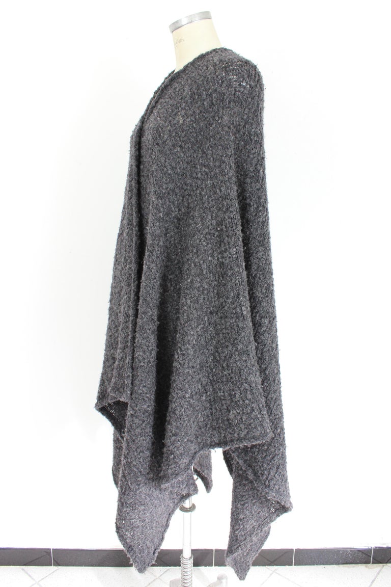 Dolce and Gabbana Gray Wool Cape Mantle Coat at 1stDibs