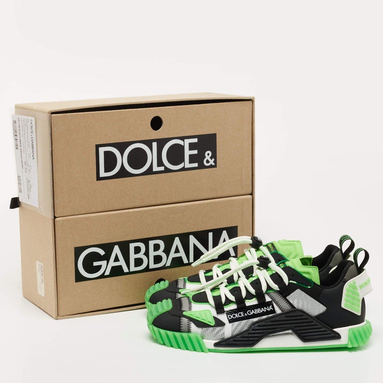 Dolce and Gabbana Green/Black Mixed Materials Ns1 Sneakers Size 41 For ...