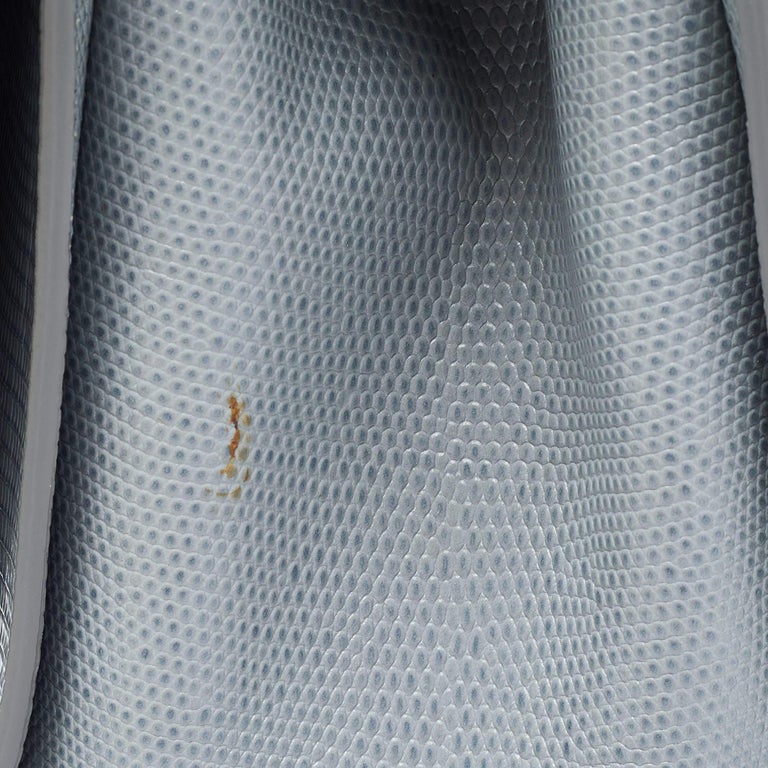 Dolce and Gabbana Grey Lizard Embossed Leather Medium Miss Monica Top ...