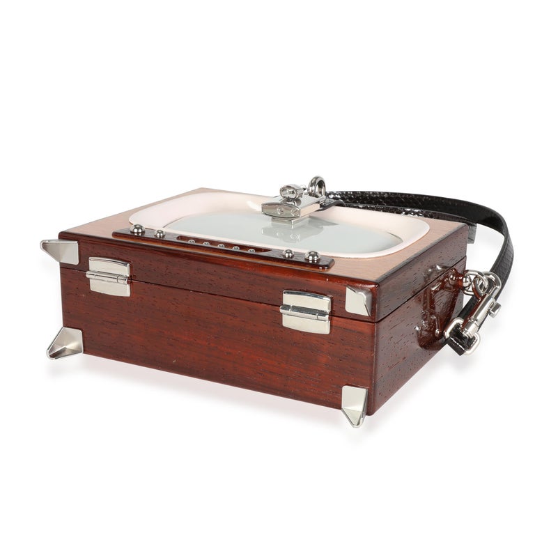 Dolce and Gabbana Hand Painted Wooden TV Box Bag with Snakeskin Strap ...