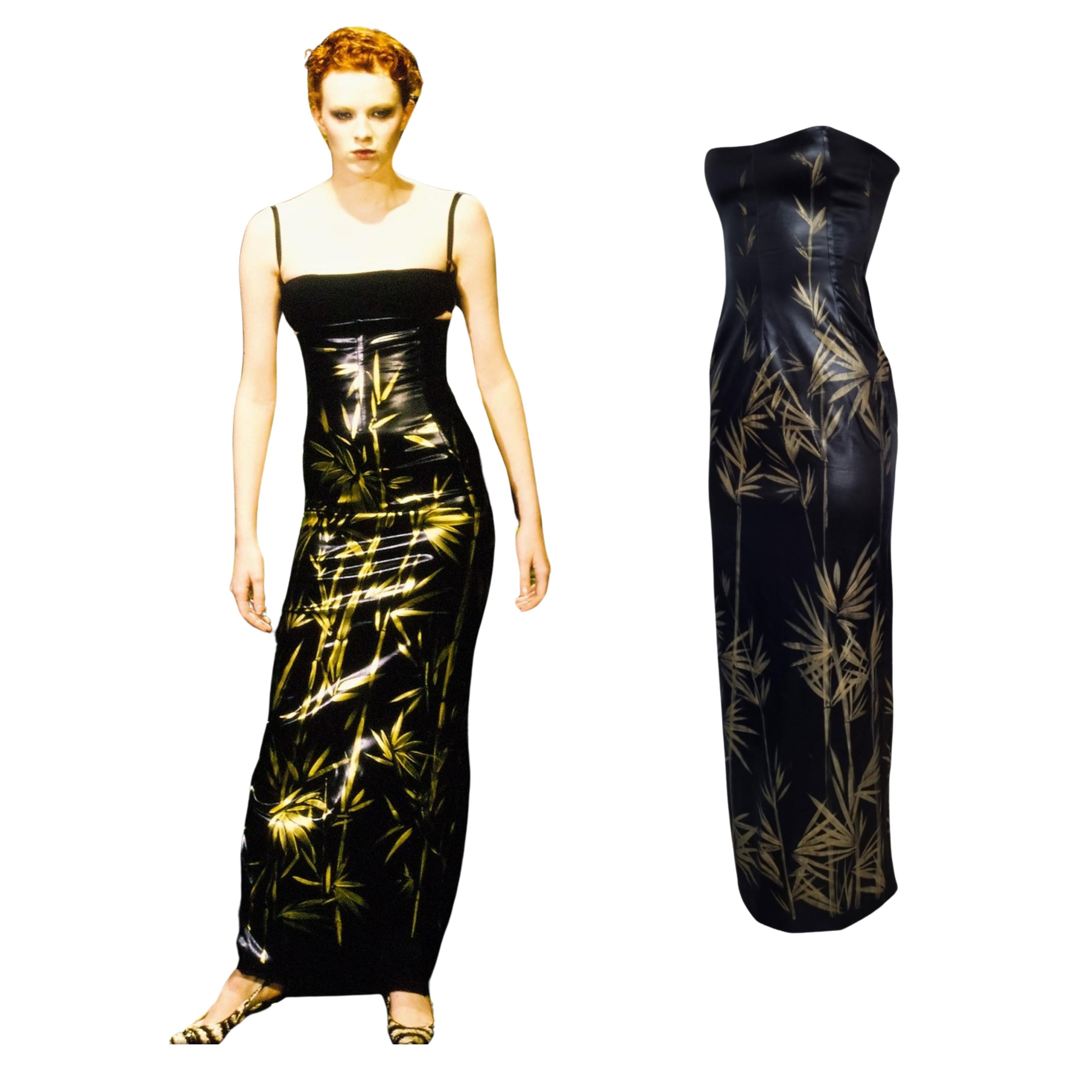 Dolce Gabbana handpainted wetlook runway dress, SS 1999 For Sale at 1stDibs