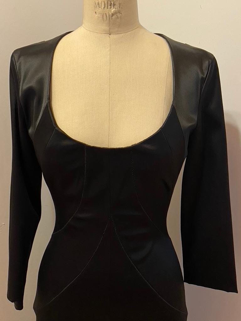 Dolce and Gabbana Iconic Signature Black Satin Form-Fitting "Hook and ...