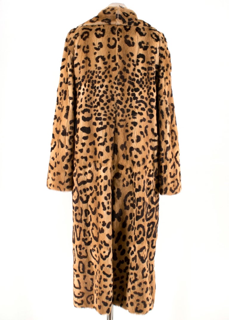 Dolce and Gabbana Kolinsky Fur Leopard Print Coat M 44 at 1stDibs