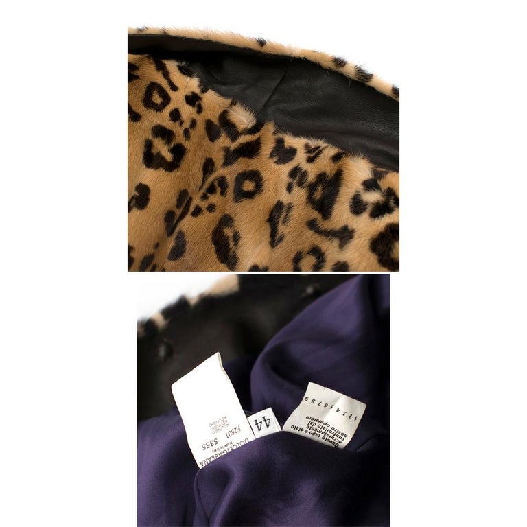 Dolce and Gabbana Kolinsky Fur Leopard Print Coat M 44 at 1stDibs