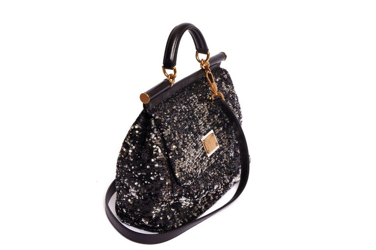 Dolce and Gabbana large Black Sequins Bag For Sale at 1stDibs