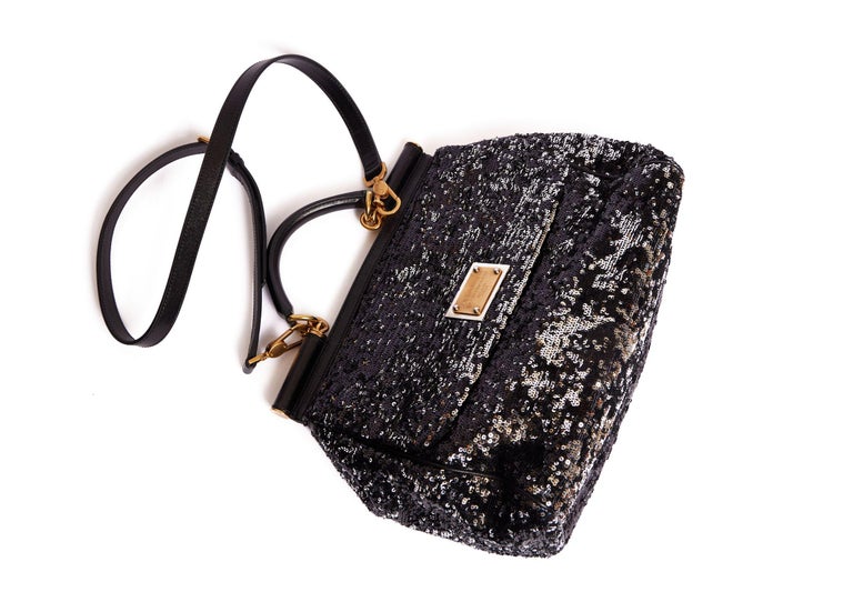 Dolce and Gabbana large Black Sequins Bag For Sale at 1stDibs