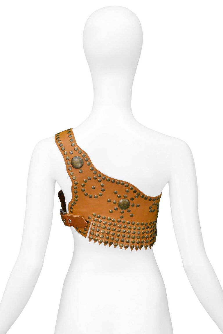 Dolce and Gabbana Leather Studded One Shoulder Bra Top 2003 For Sale at ...