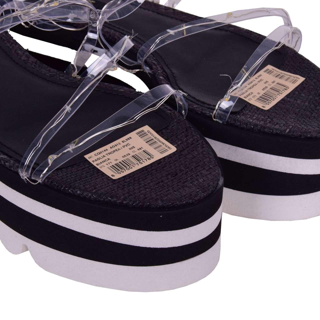 Dolce and Gabbana - LED Plateau Sandals BIANCA Black White 40 For Sale ...