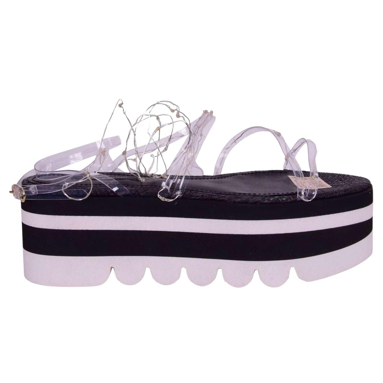 Dolce and Gabbana - LED Plateau Sandals BIANCA Black White 40 For Sale ...